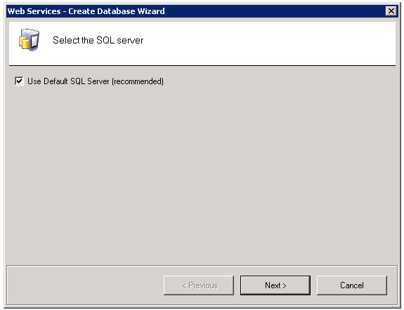 Creating a New SQL Server Configuration Database Using the Web Services ...