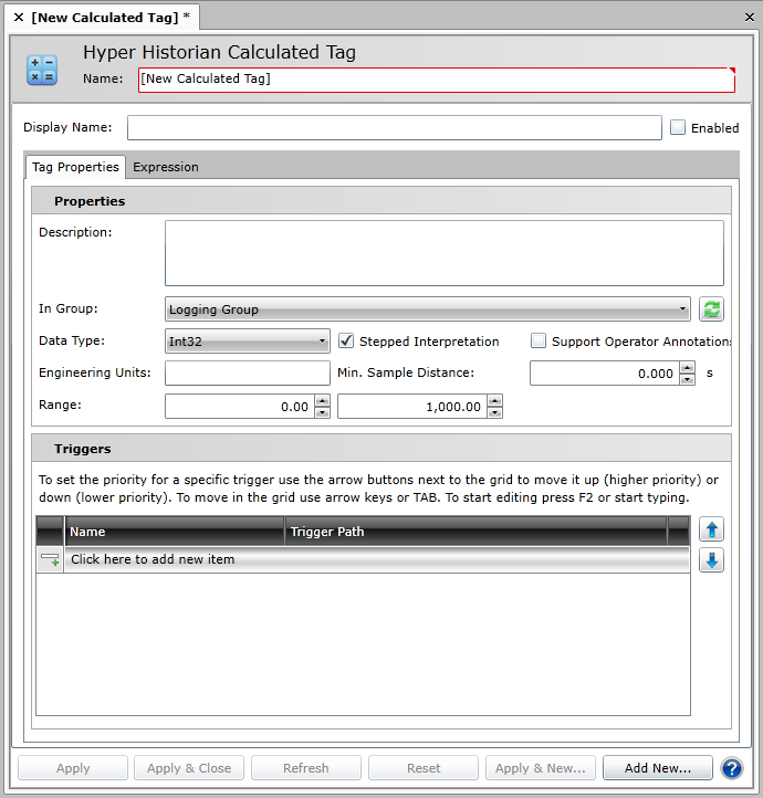 Configuring a Calculated Tag