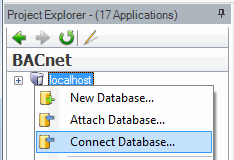 Connecting to an Existing SQL Server Configuration Database Using BACnet