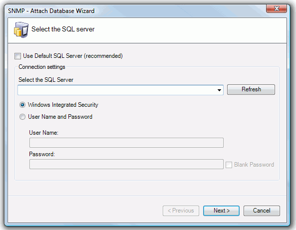 Attaching An Existing Sql Server Configuration Database Using Snmp Connector 8645