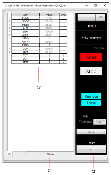 Specification of each screen