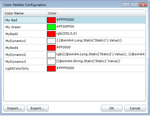 Configuring Global Color Palettes