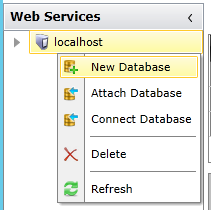 Creating a New SQL Server Configuration Database Using the Web Services Provider