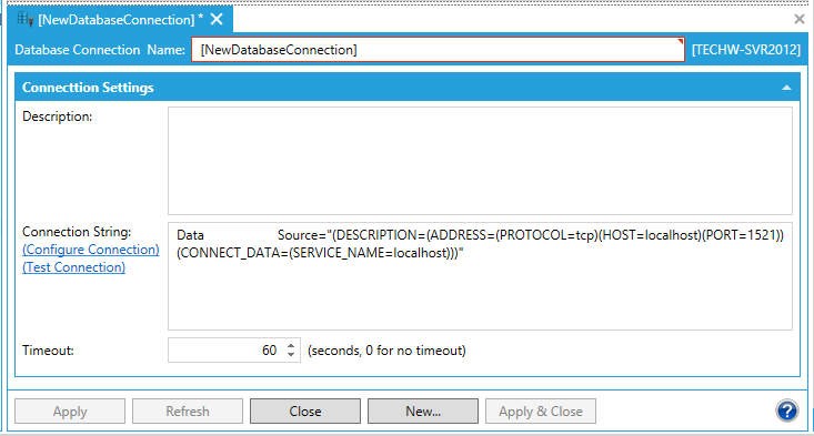 Oracle Database Connection in GridWorX