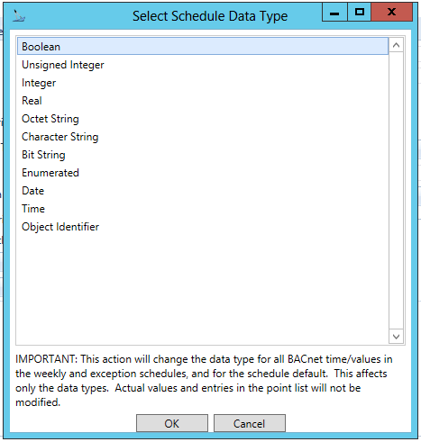 General Tab (BACnet Schedule View)