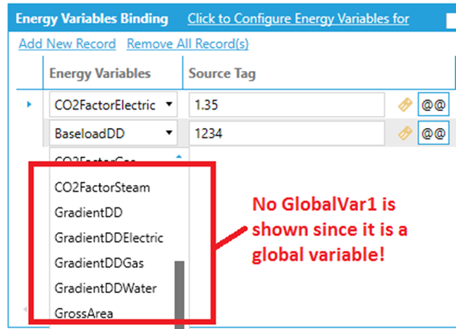 Energy Variables Node for Energy AnalytiX