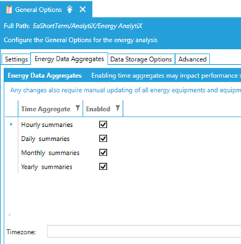 General Options Node for Energy AnalytiX