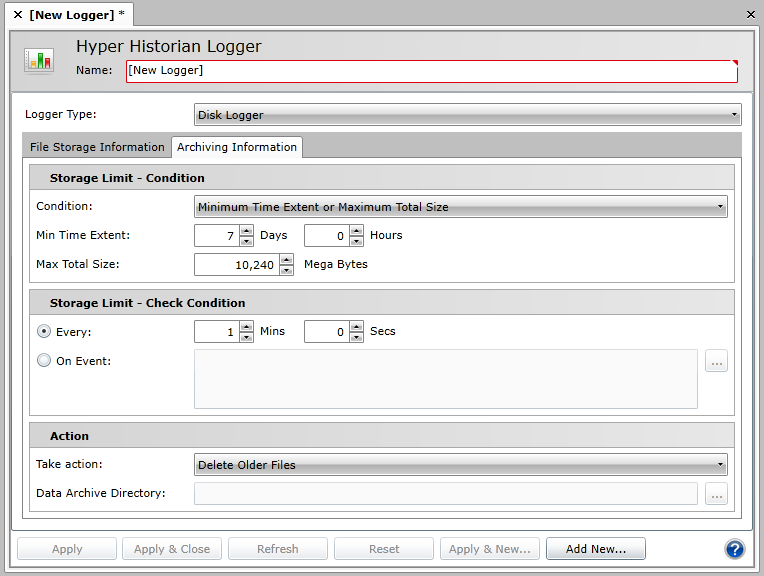 The Data Logger in Hyper Historian