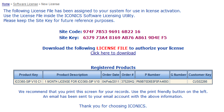 Using the ICONICS Web Licensing Utility for Software Key License