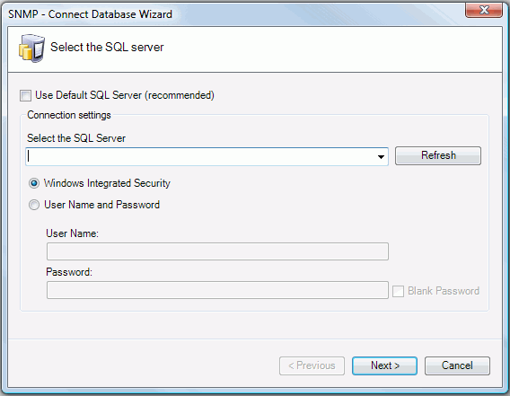 Connecting To An Existing Sql Server Configuration Database Using Snmp