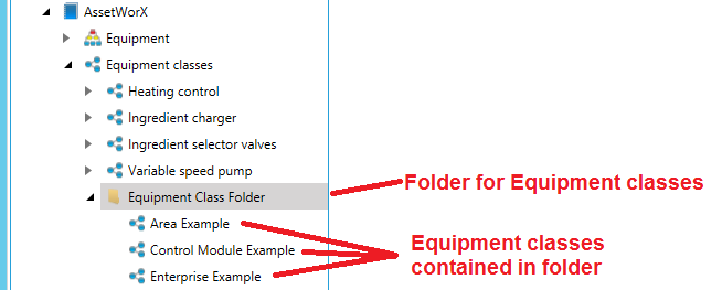Using Folders to Organize Equipment Classes